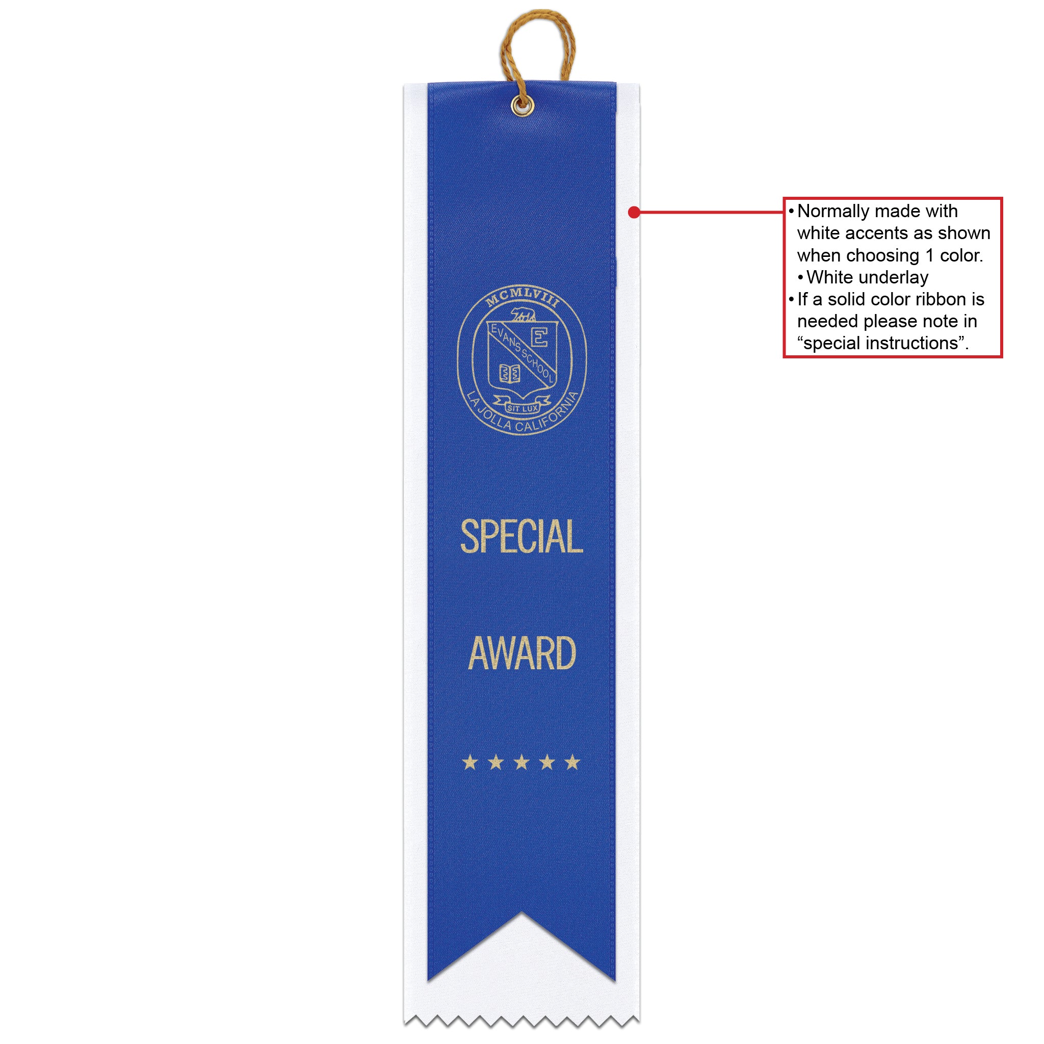 2 Layered Square Top Award Ribbon | Award Ribbons