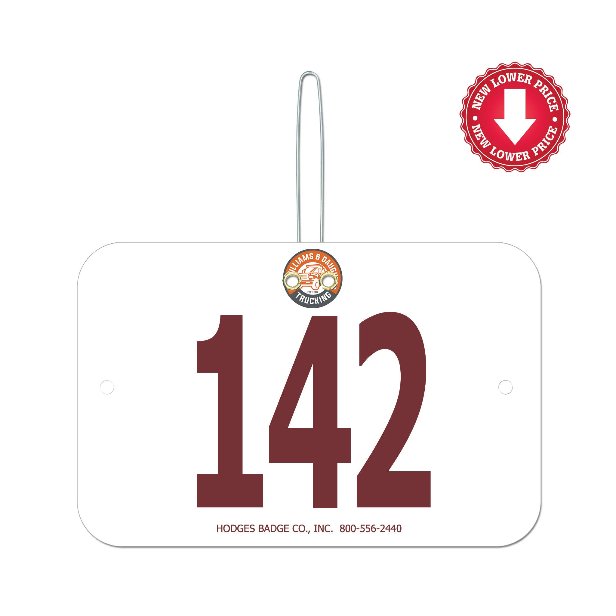 Indurotec Custom Large Rectangular Exhibitor Number w/ Hook | HBC