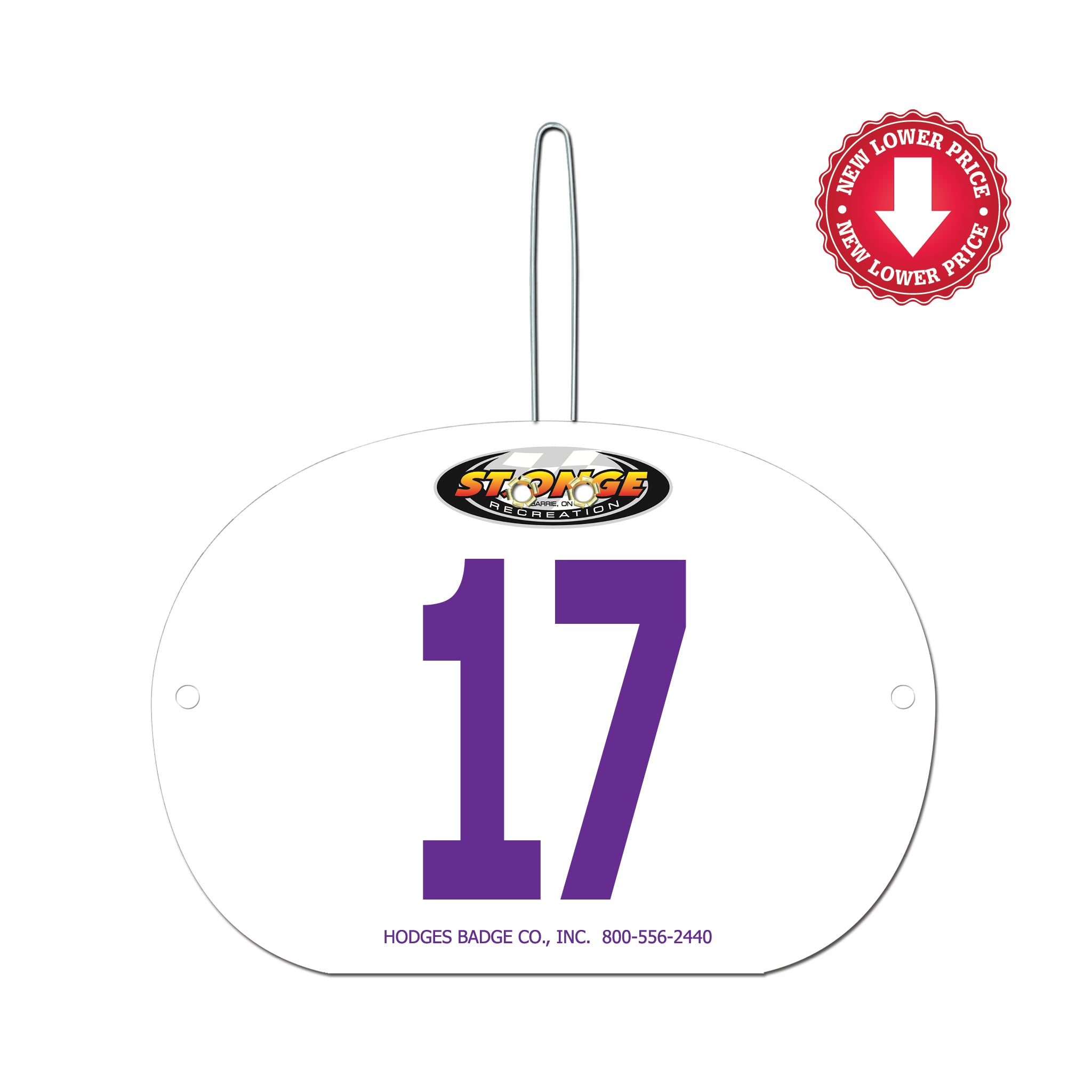 Indurotec Custom Large Oval Exhibitor Number w/ Hook | Hodges Badge