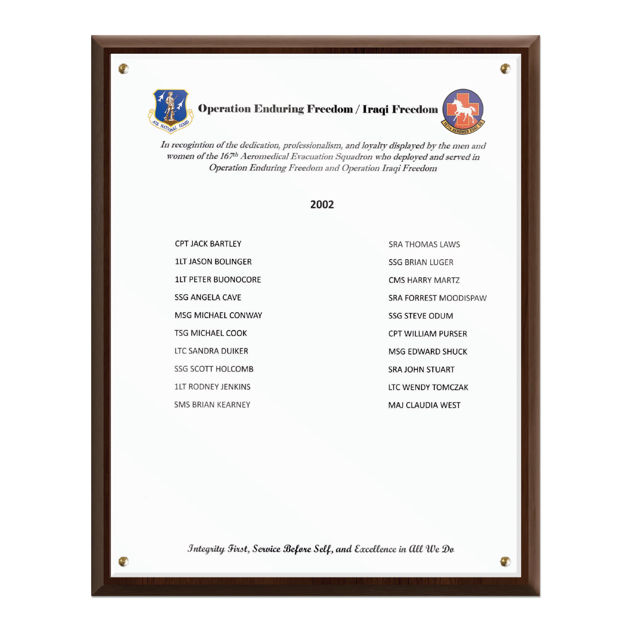 12x15 Full Color Award Plaque - Walnut w/ Acrylic Overlay | Hodges
