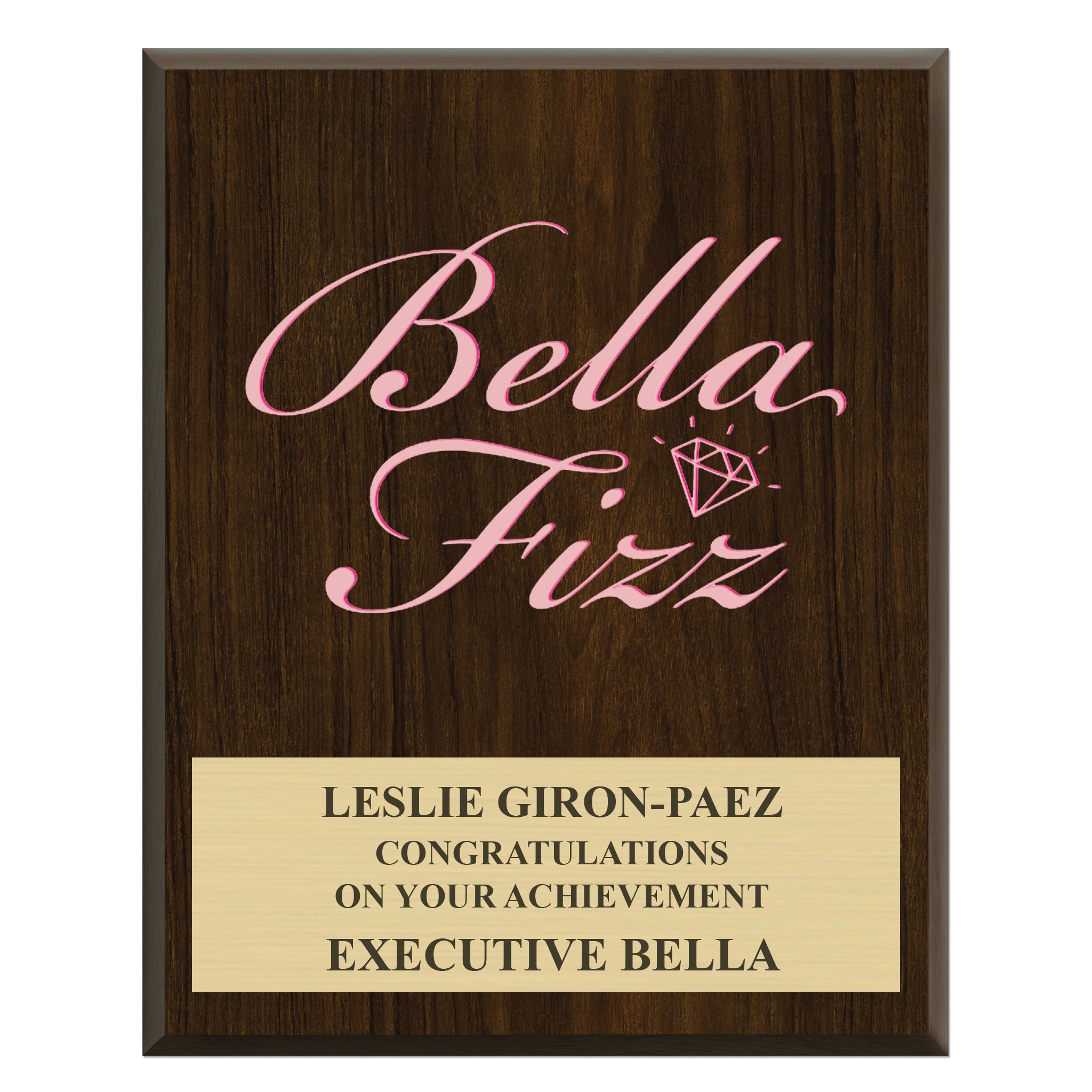 Full Color Award Plaque - Walnut w/ Engraved Plate | Hodges Badge