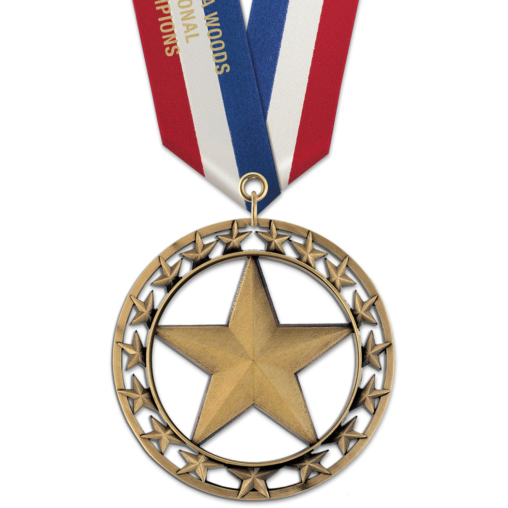Custom RS Award Medal With Specialty Satin Neck Ribbon| Custom Awards ...