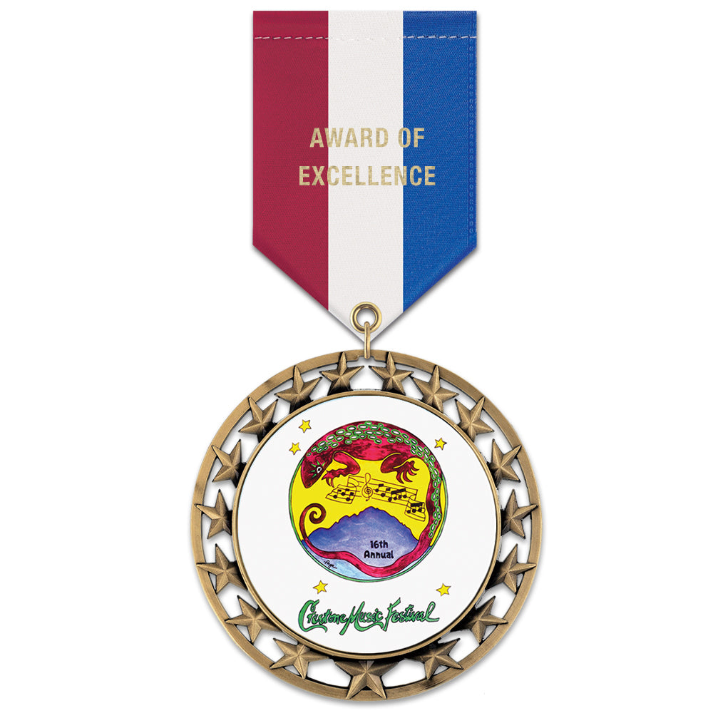 RS14 Award Medal w/ Specialty Satin Drape | Hodges Badge Company