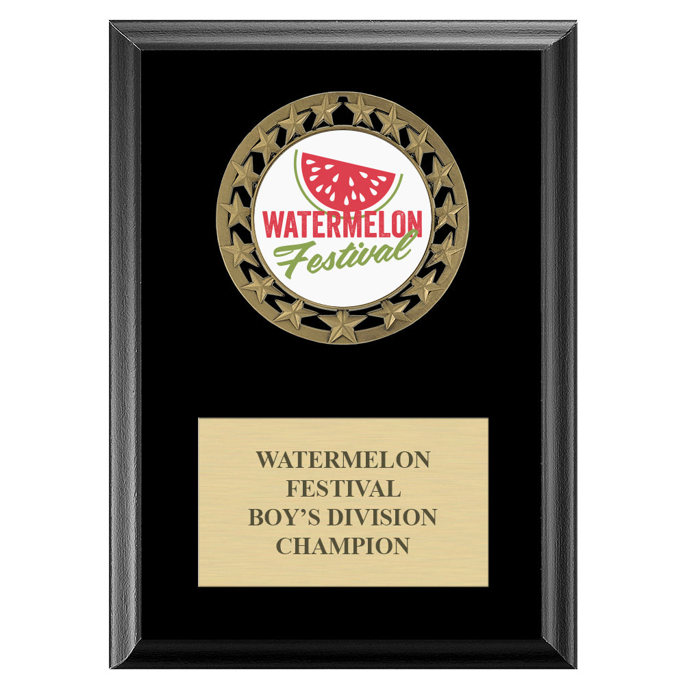 RS14 Printed Medal Award Plaque - Black | Hodges Badge Company