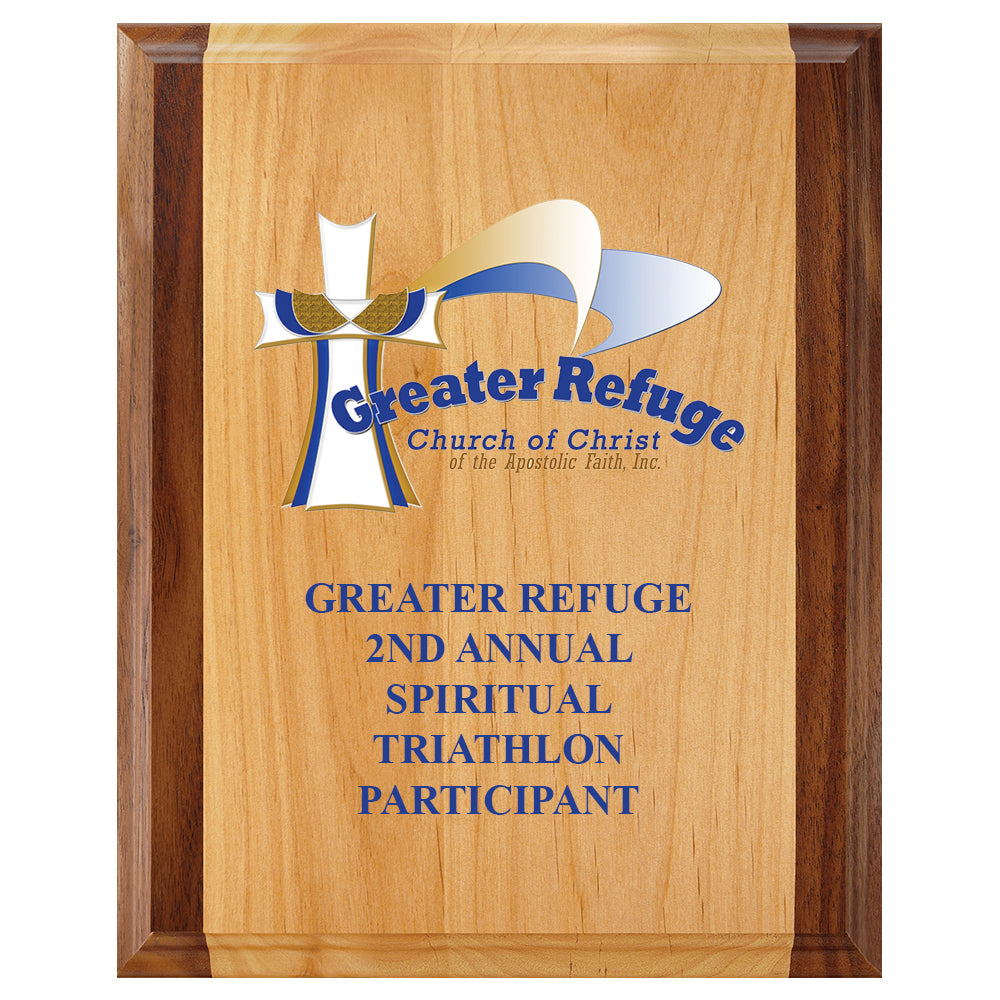 Full Color Plaque - Red Alder & Walnut | Hodges Badge Co.