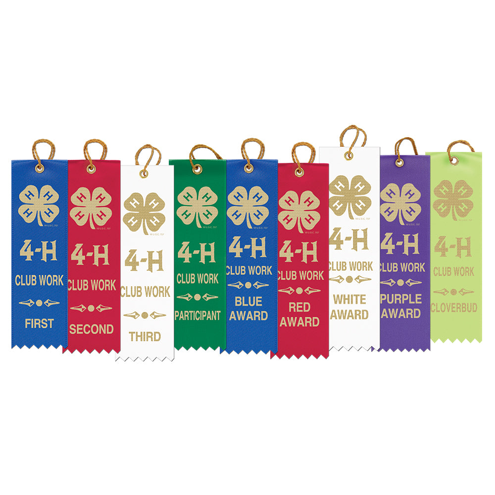 1-5/8" x 6" 4-H Club Work Stock Award Ribbon | Award Ribbons