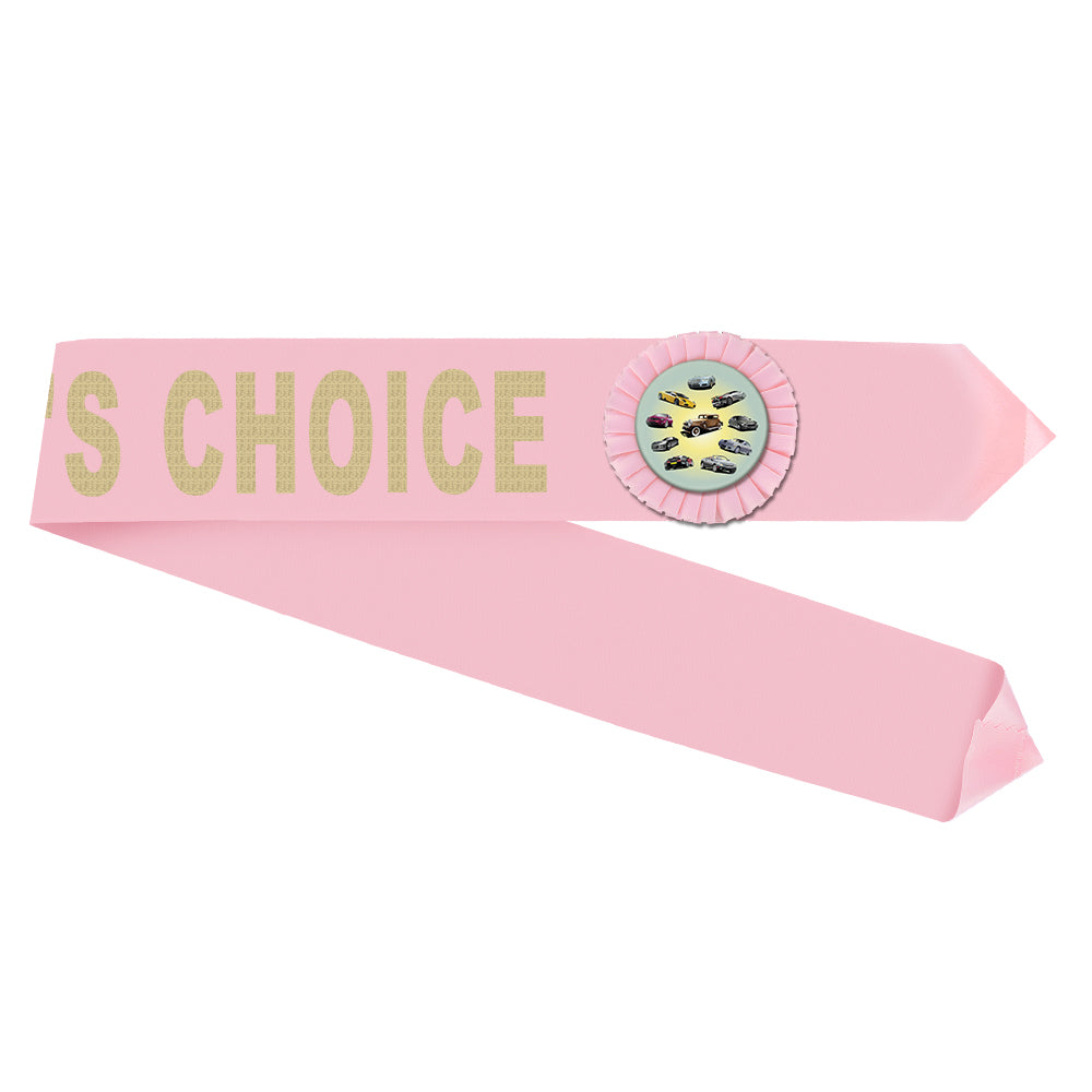 Custom Award Half Sash With 3" Rosette 15-28 Letters