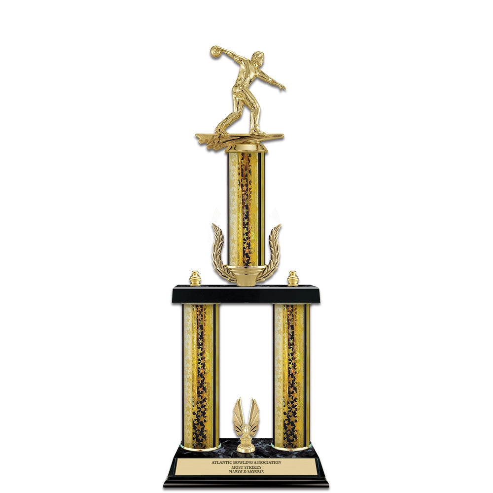 20" 3 Column Horse Show Award Trophy With Trim | Hodges Badge