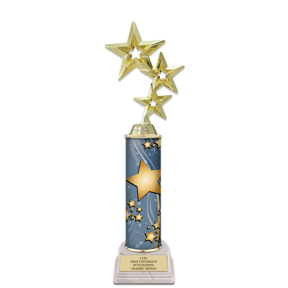 12" Custom White Base Award Trophy | Hodges Badge
