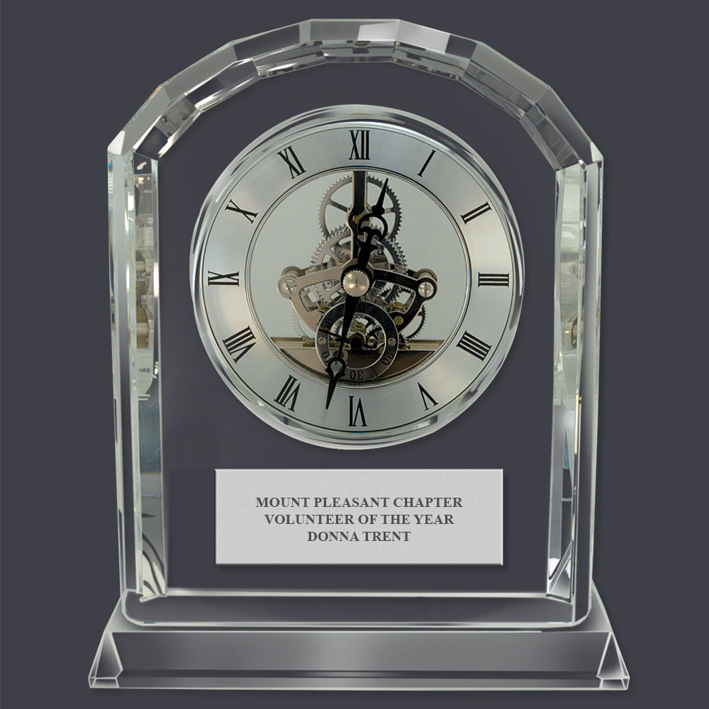 Crystal Desk Clock | Hodges Badge Company