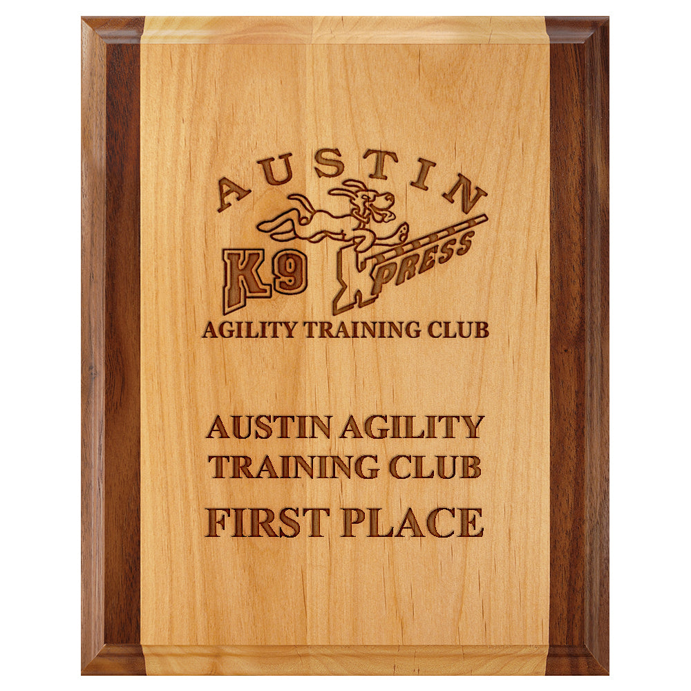 Award Plaque - Engraved Red Alder & Walnut | Hodges Badge