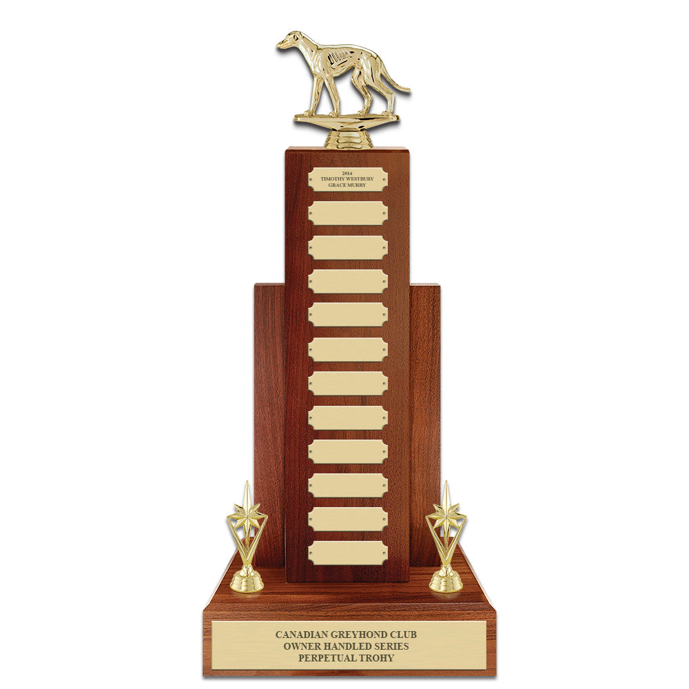 Perpetual Award Trophy in Solid Walnut w/ Insert Top