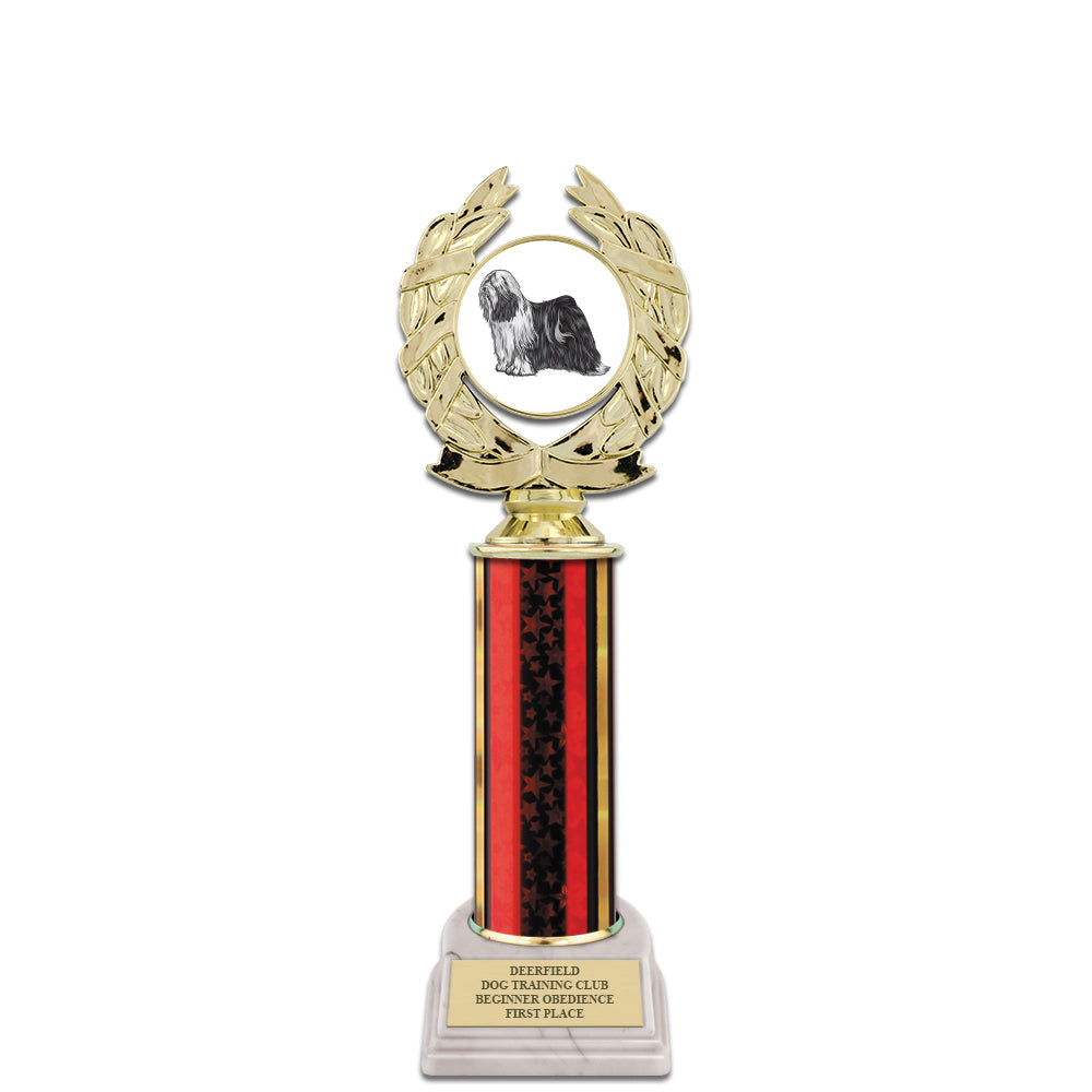 11" Custom White Base Trophy With Insert Top | Hodges Badge
