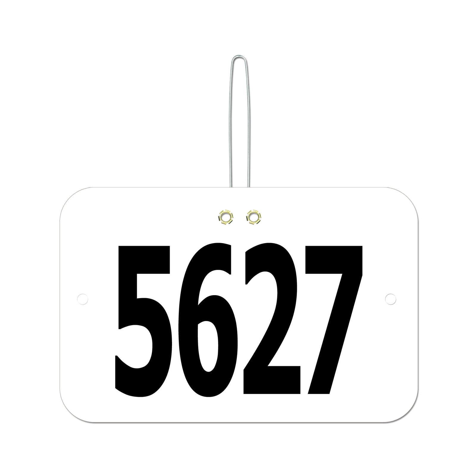 Large Rectangular Exhibitor Number With Hook 1501+ | Hodges Badge Co.