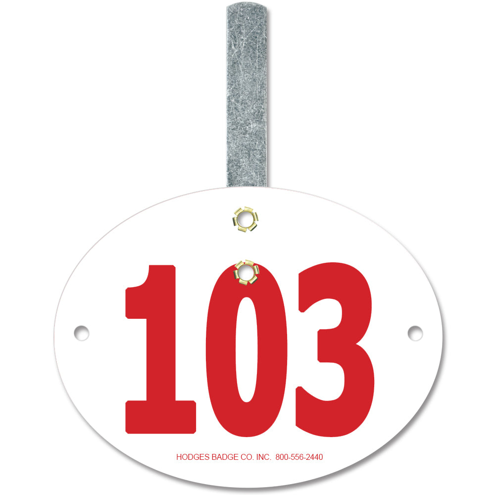 Indurotec™ Dressage Oval Exhibitor Number With Hook | Hodges Badge Company