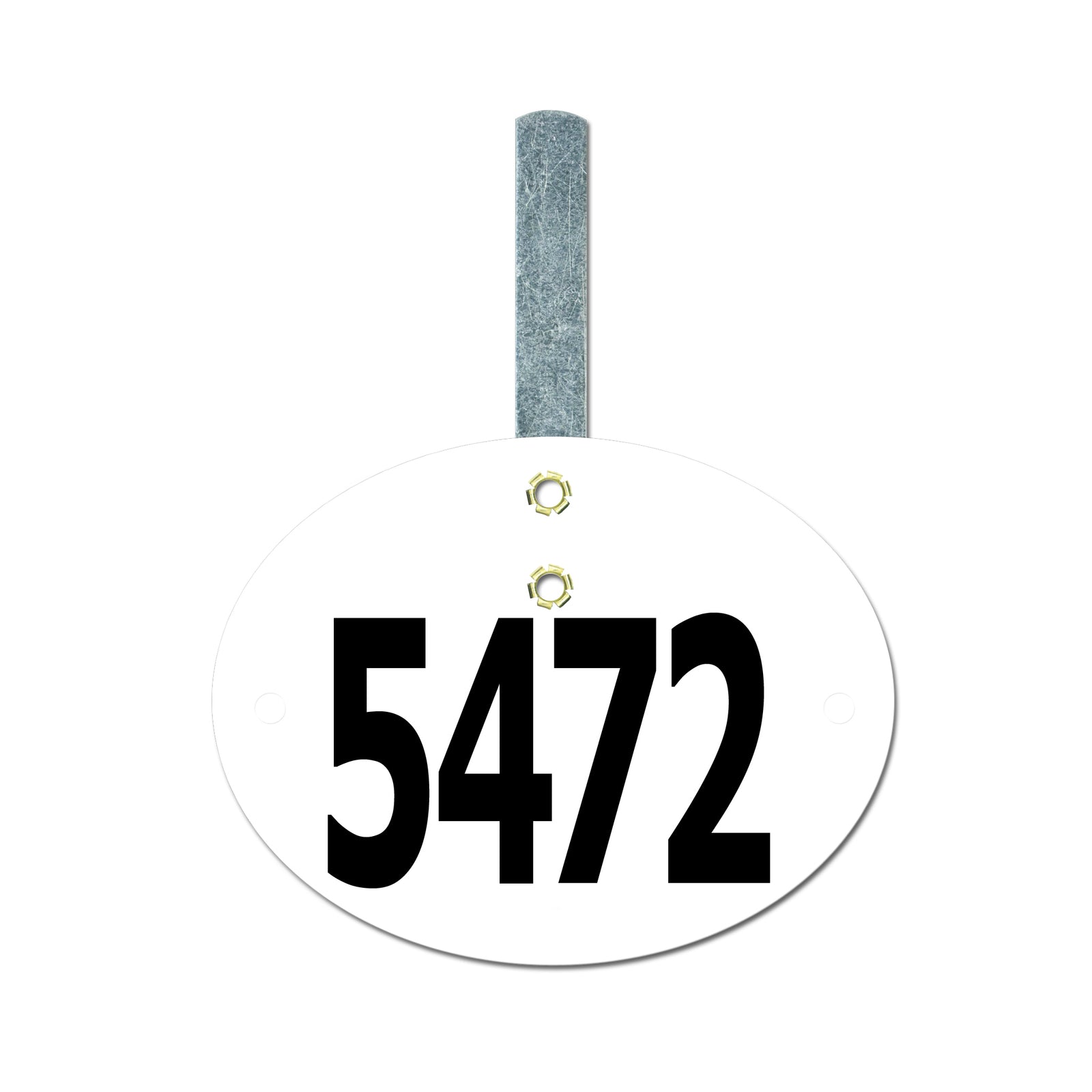 Oval Exhibitor Number With Hook 1501+ | Hodges Badge Co.