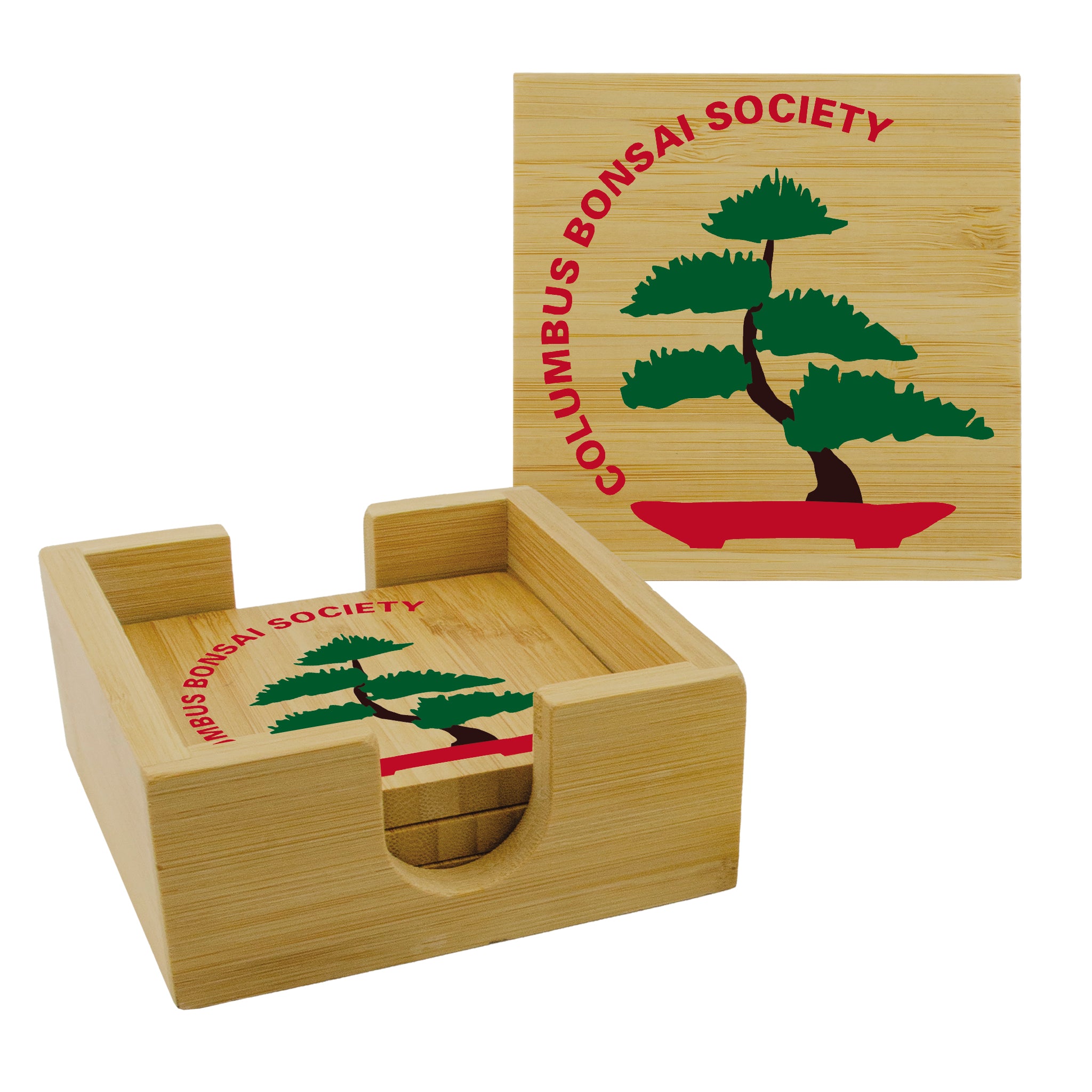 Bamboo Full Color Coasters | Hodges Badge Company