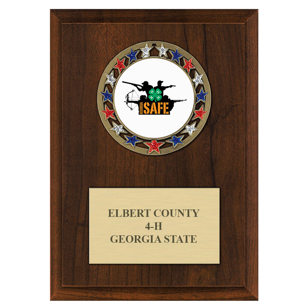 RSG Printed Award Medal Plaque - Cherry Finish