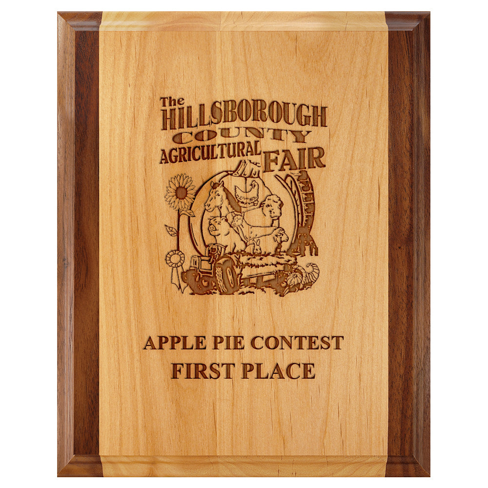 Award Plaque - Engraved Red Alder & Walnut | Hodges Badge