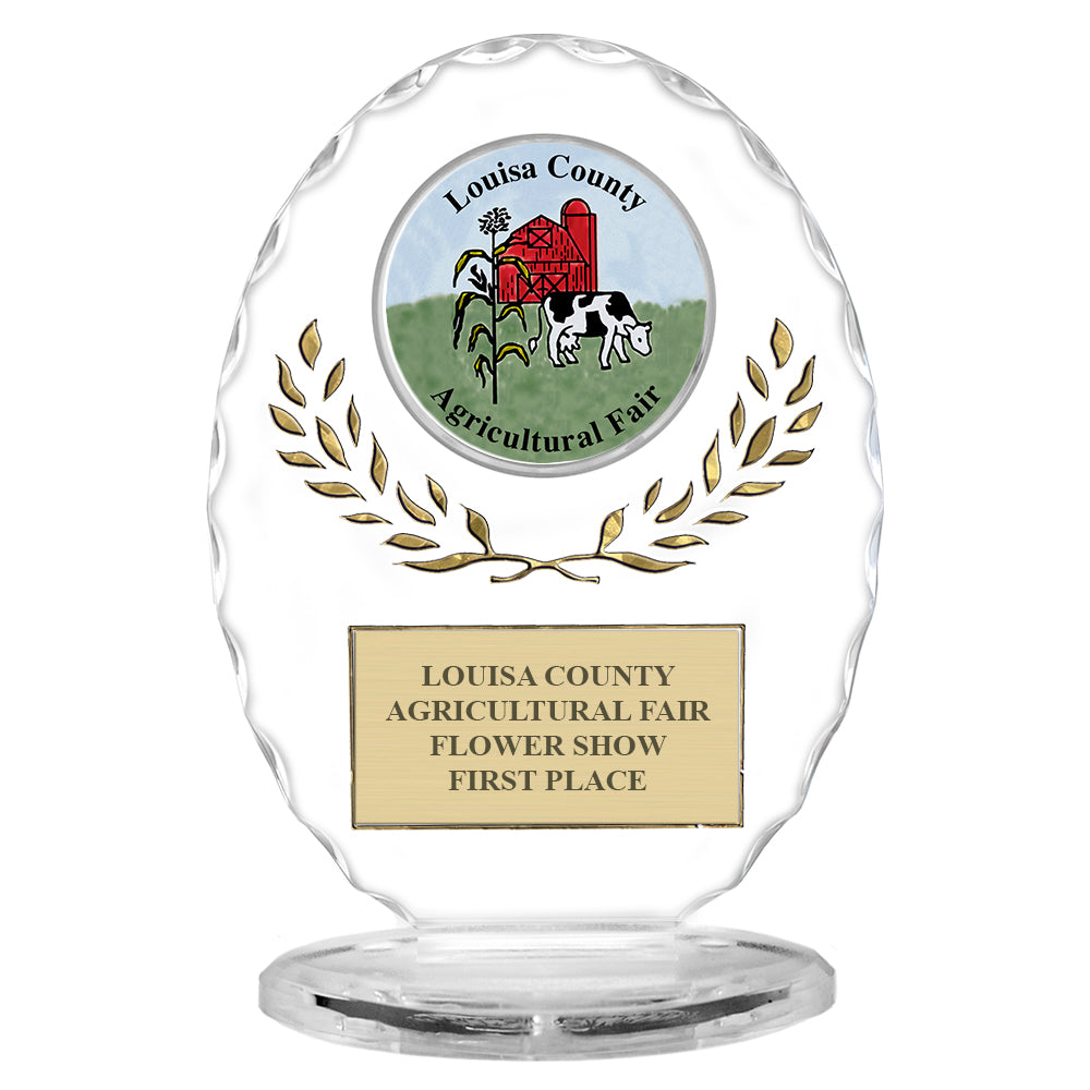 6-3/8" Free Standing Oval Trophy | Hodges Badge Company