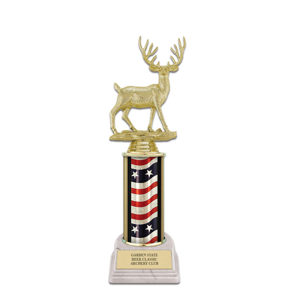 10" Custom White Base Trophy | Hodges Badge