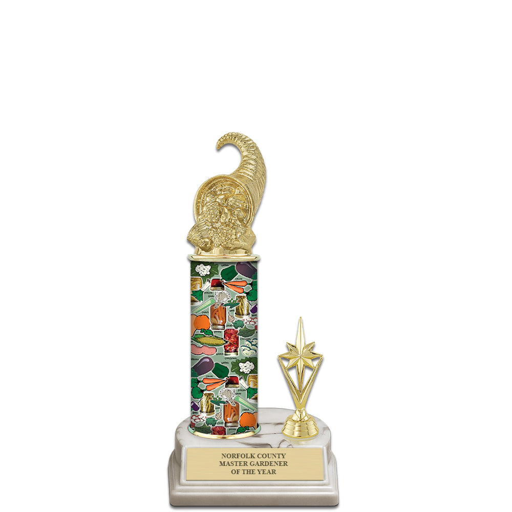 11" Custom White Base Trophy W/ Trim | HBC