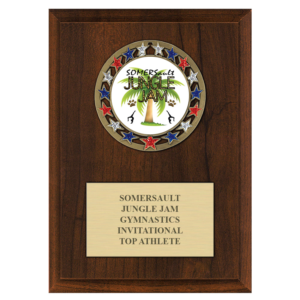 RSG Printed Award Medal Plaque - Cherry Finish