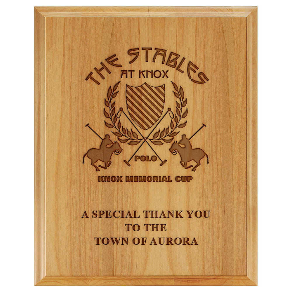 6" x 8" Award Plaque - Engraved Red Alder | Hodges Badge