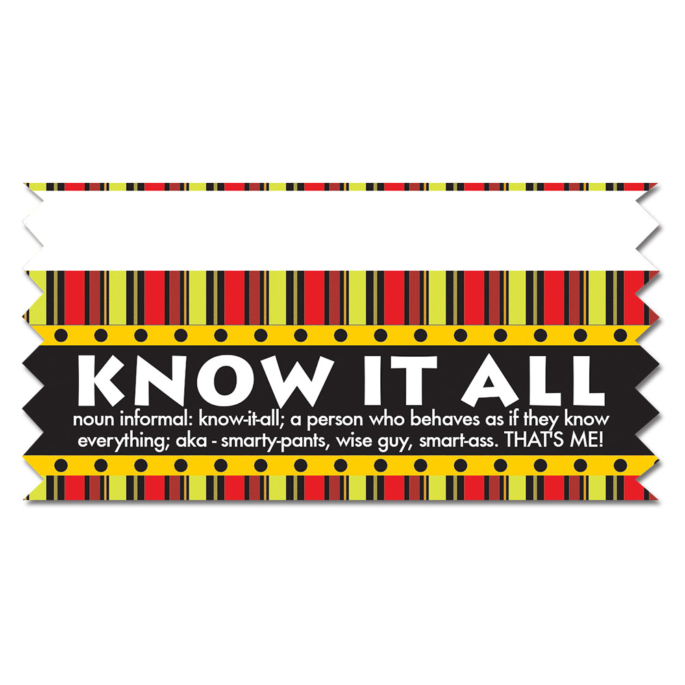 Know It All Ice-Breaker Ribbon | Fun at Work