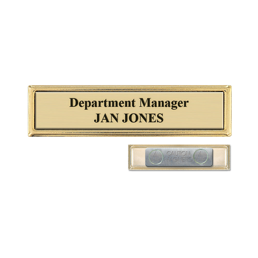 2-5/8 in. x 1-1/16 in. Metal Frame Badge w/ Magnet | Hodges Badge