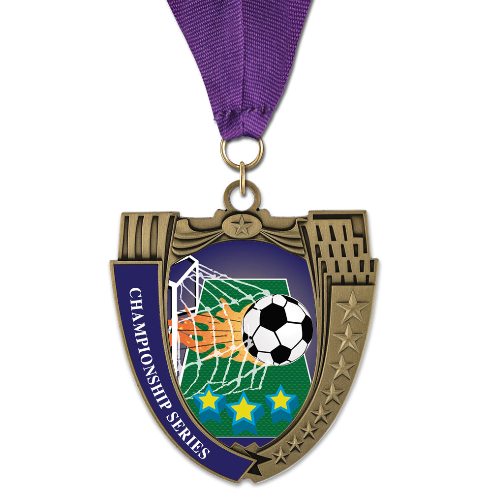 MS Mega Shield Award Medal - Grosgrain Neck Ribbon| HBC