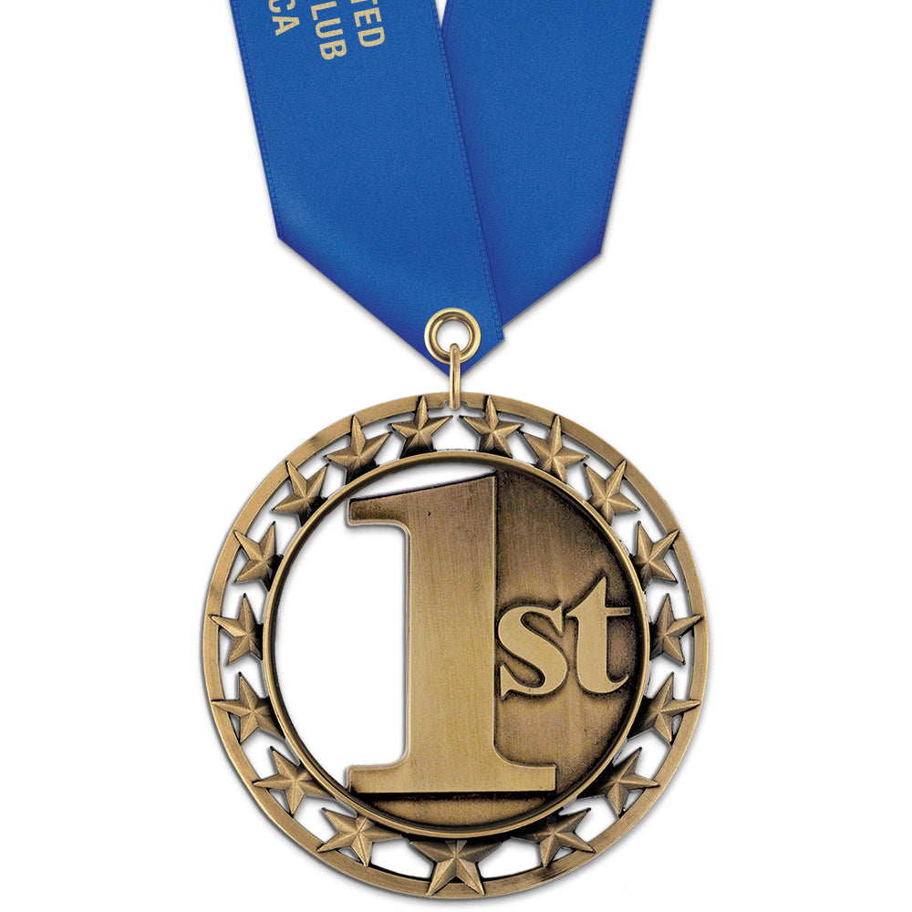 Rising Star Award Medal with satin neck ribbon