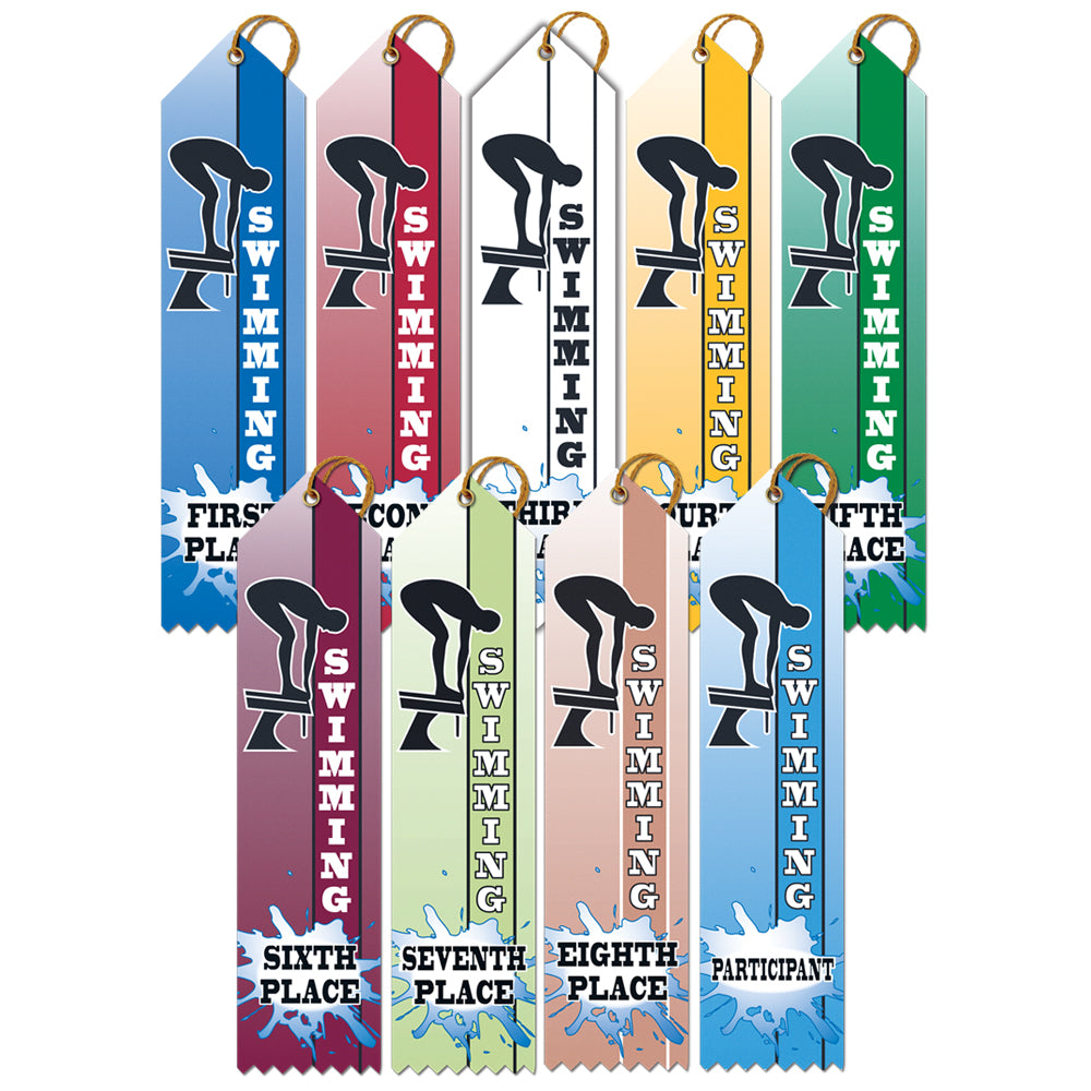 Stock Swim Splash Multicolor Award Ribbon | Hodges Badge Company, Inc